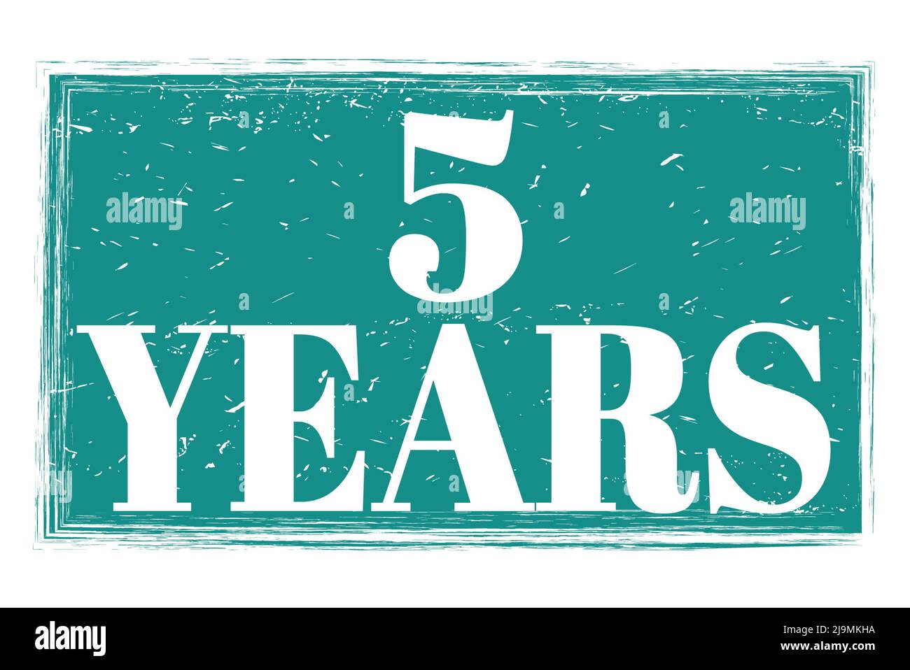 5 YEARS, words written on blue grungy stamp sign Stock Photo - Alamy