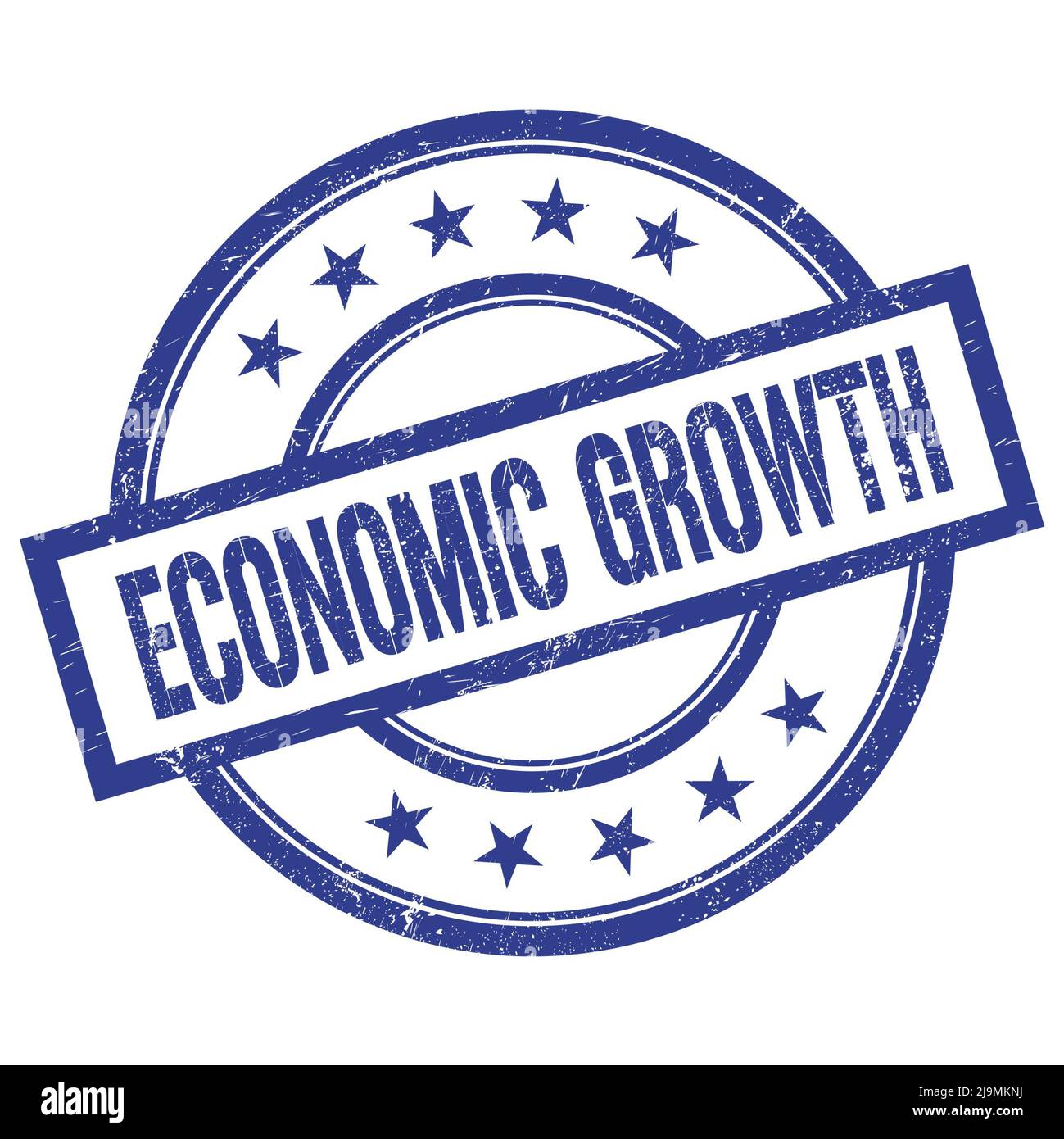ECONOMIC GROWTH text written on blue round vintage rubber stamp Stock ...