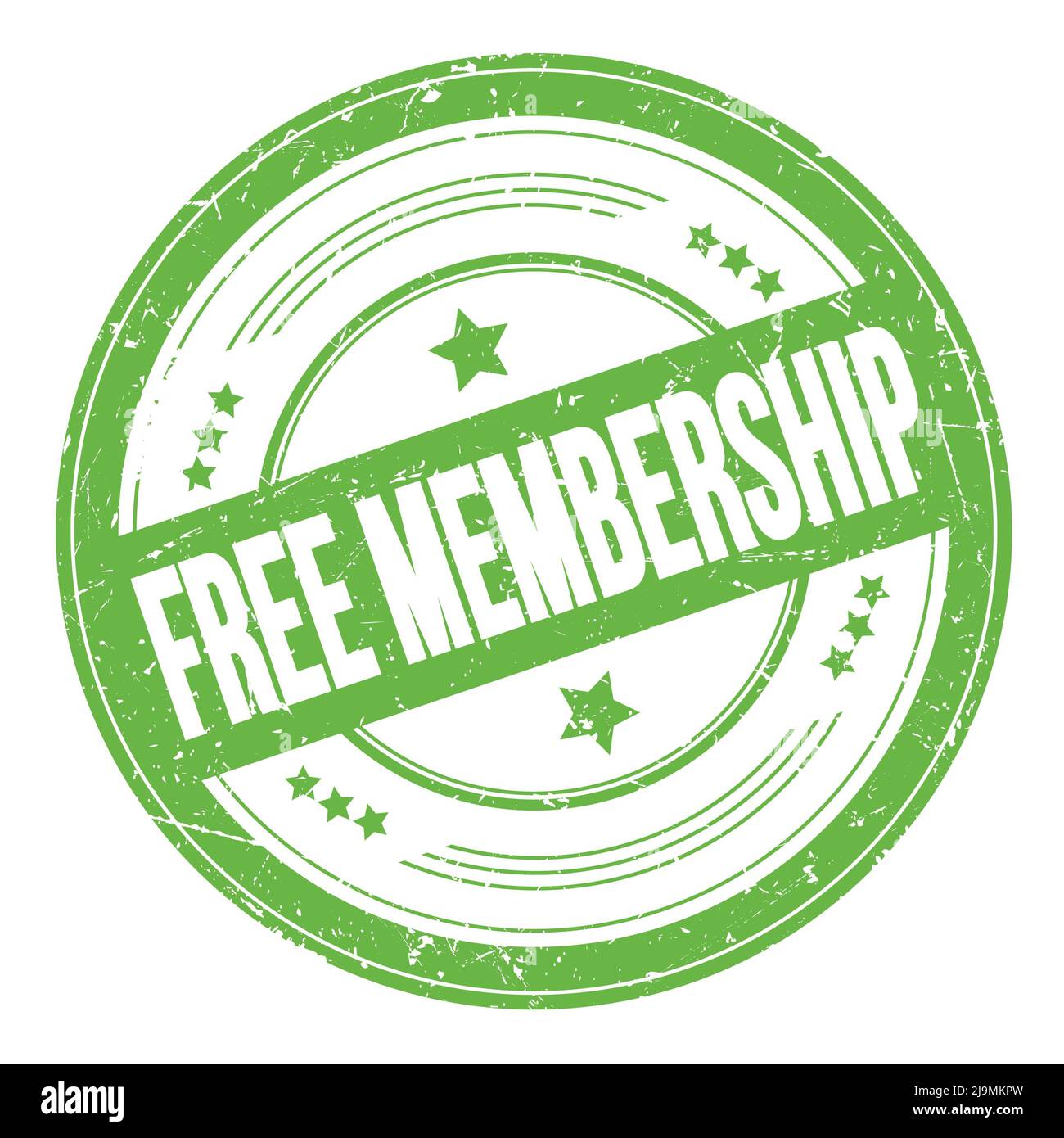 FREE MEMBERSHIP text on green round grungy texture stamp Stock Photo ...