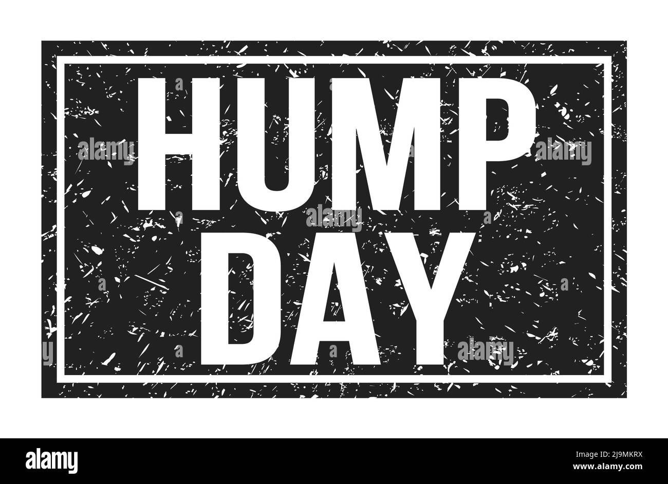 HUMP DAY, words written on black rectangle stamp sign Stock Photo - Alamy