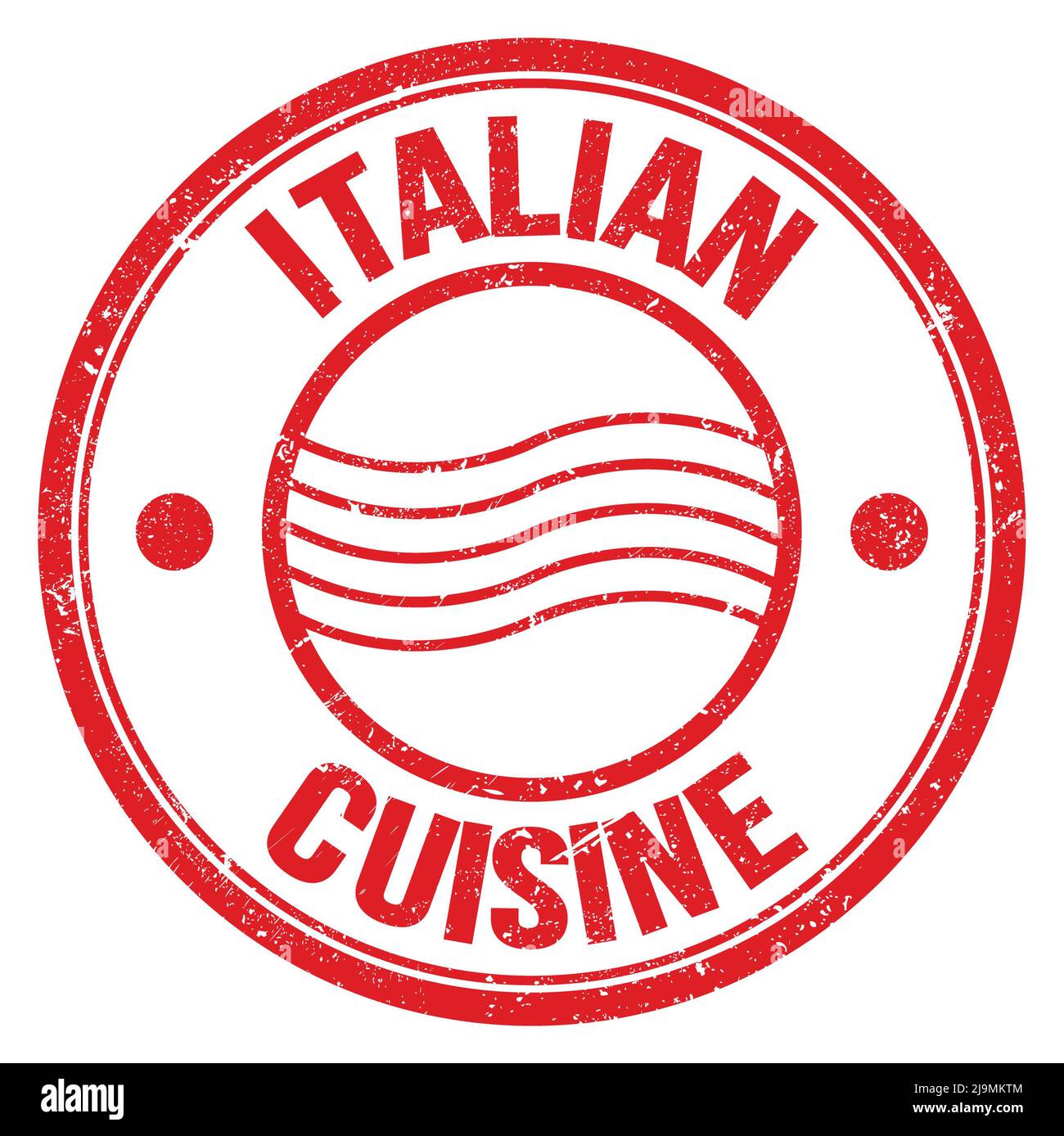 ITALIAN CUISINE text written on red round postal stamp sign Stock Photo ...