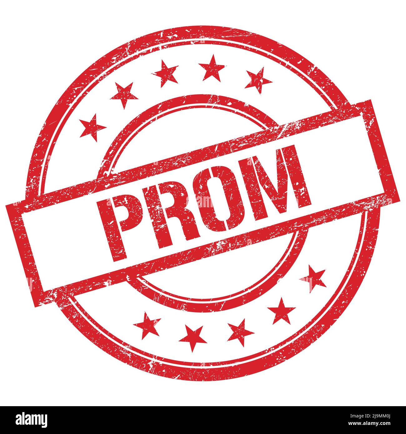 PROM text written on red round vintage rubber stamp Stock Photo - Alamy