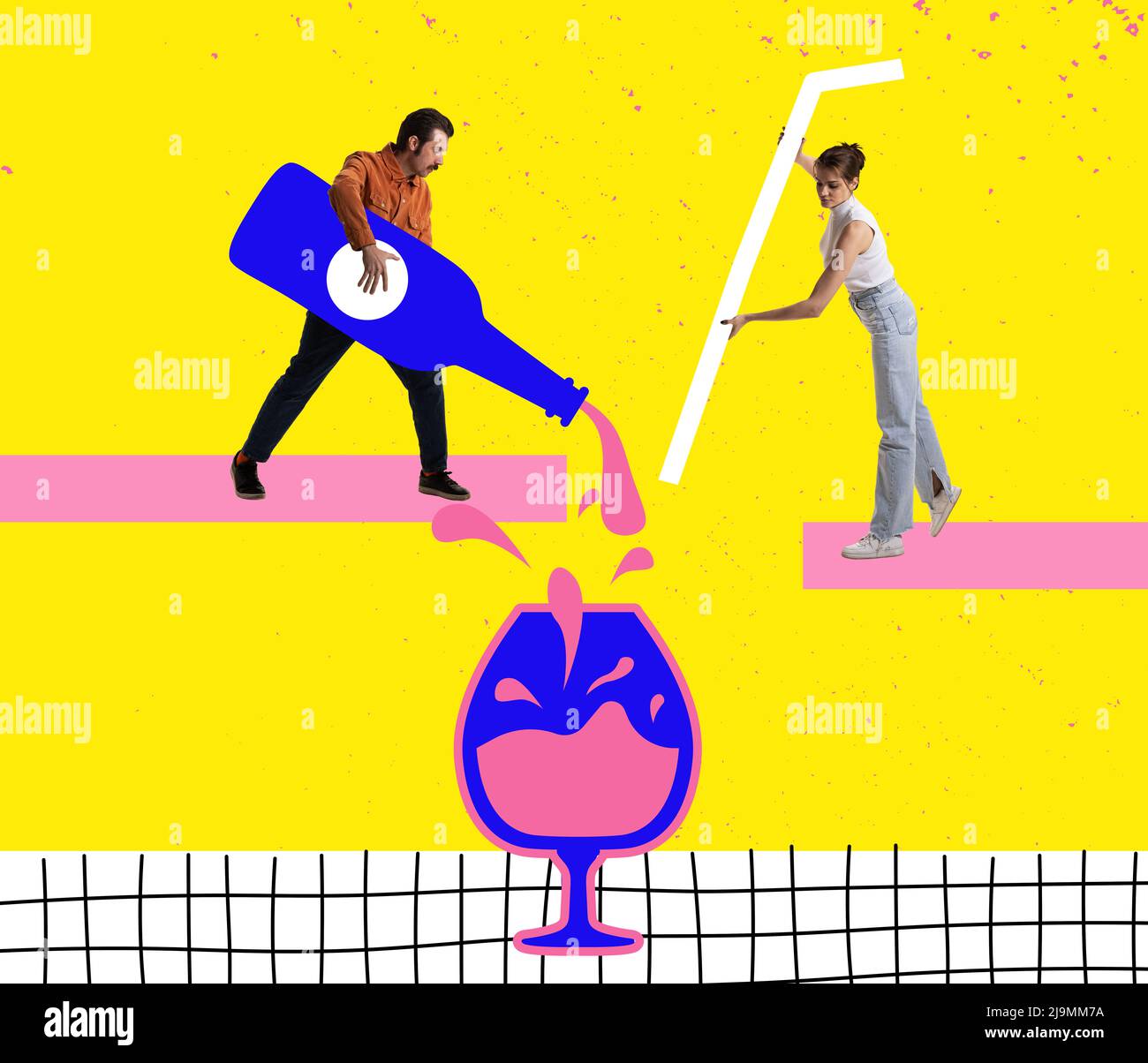 Contemporary art collage. Inspiration, idea, trendy urban magazine ...