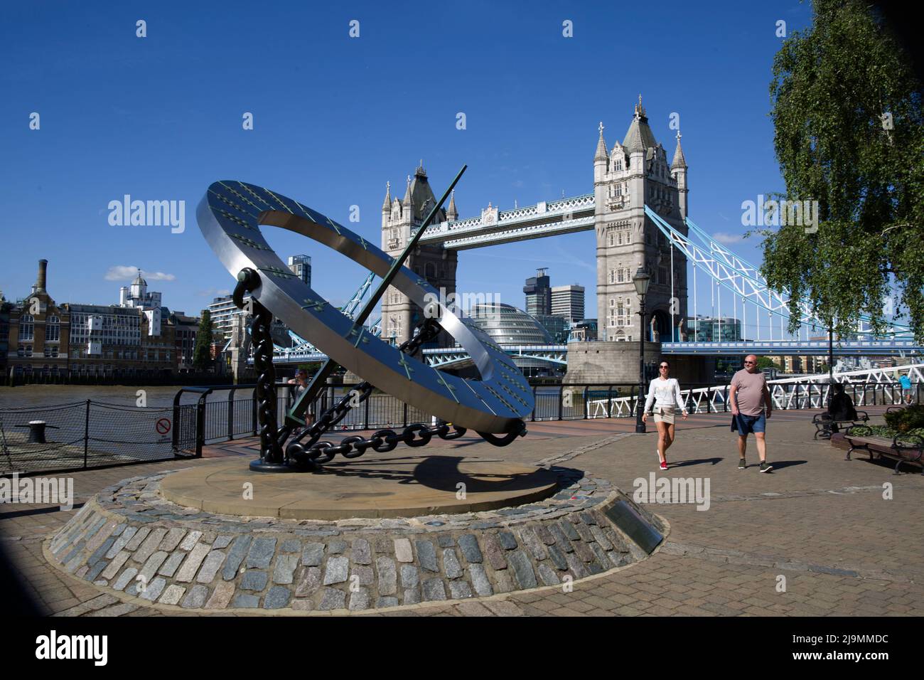 Timepiece Sundial and Tower Bridge London Stock Photo - Alamy