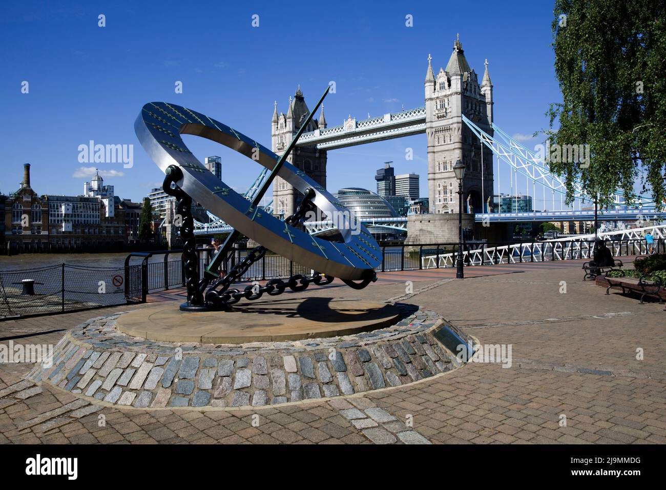 Timepiece Sundial and Tower Bridge London Stock Photo - Alamy