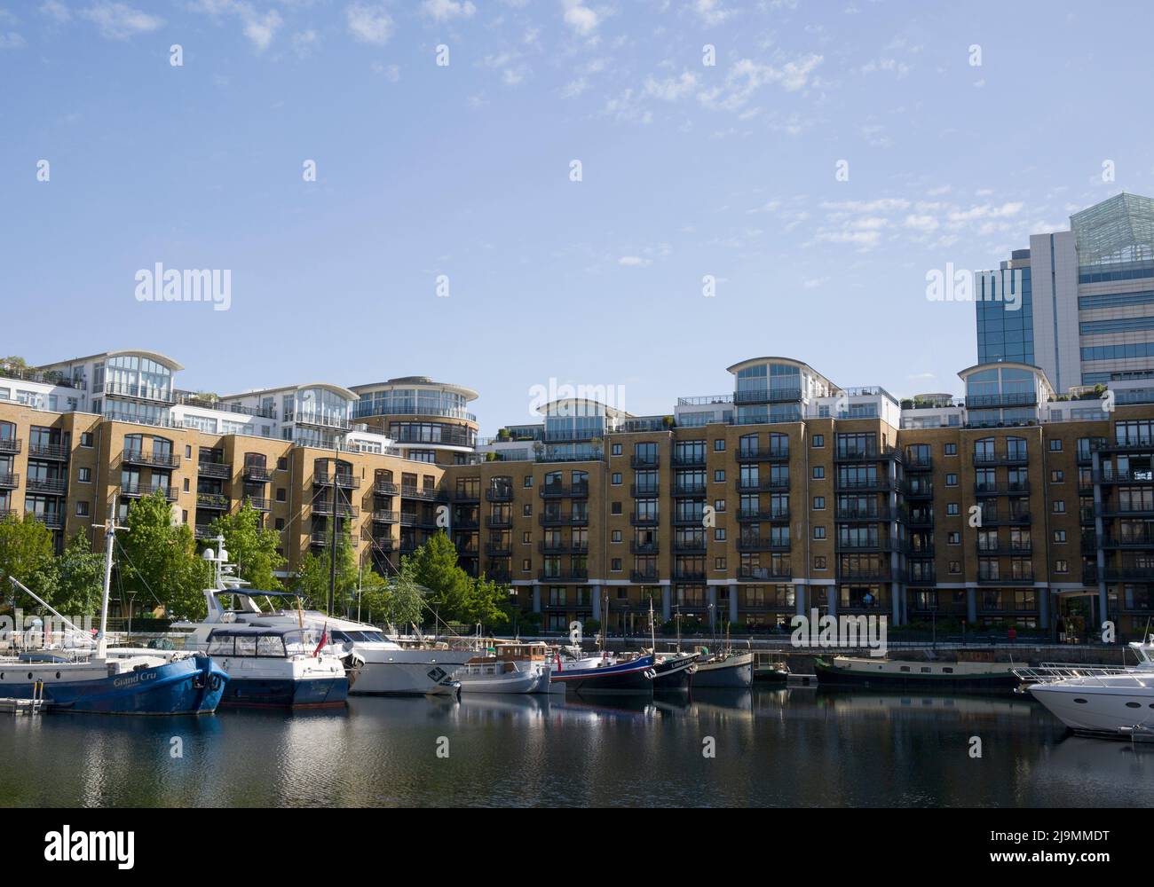 Moored Boats Marina St Katharines Docks Tower Bridge London Stock Photo ...