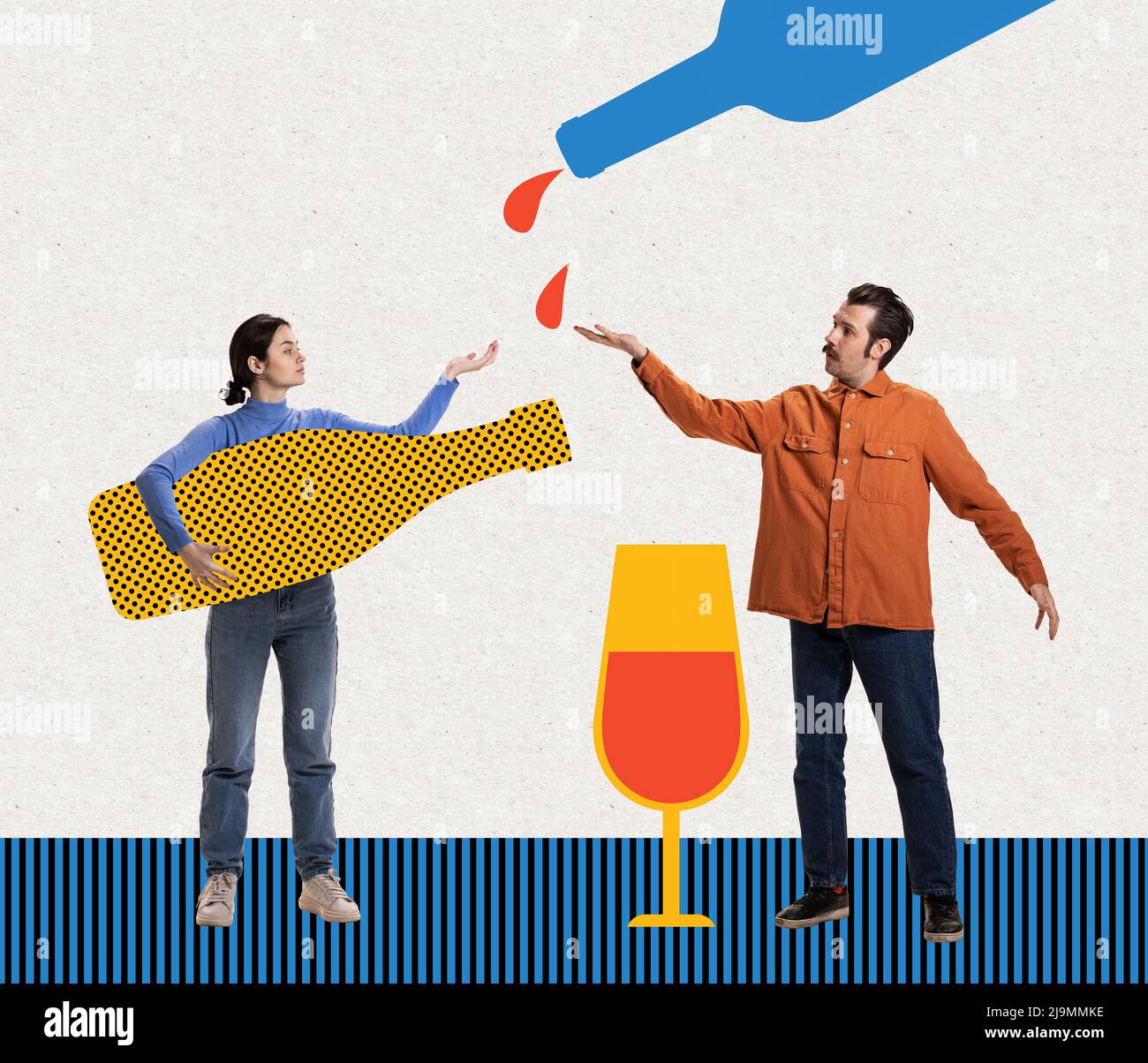 Contemporary art collage. Inspiration, idea, trendy urban magazine ...