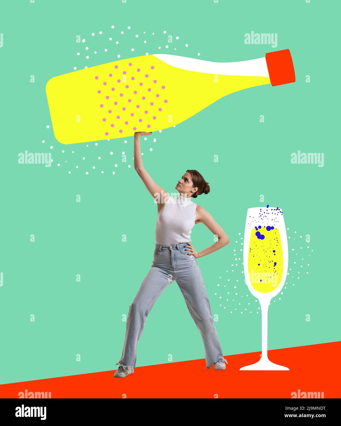 Contemporary art collage. Inspiration, idea, trendy urban magazine ...