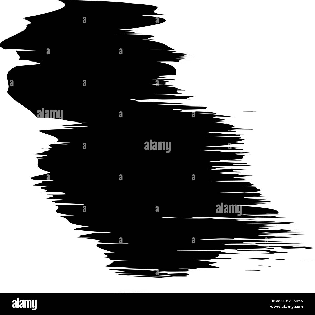 Grungy paint brush, brush stroke effect shape, element. Stock vector ...