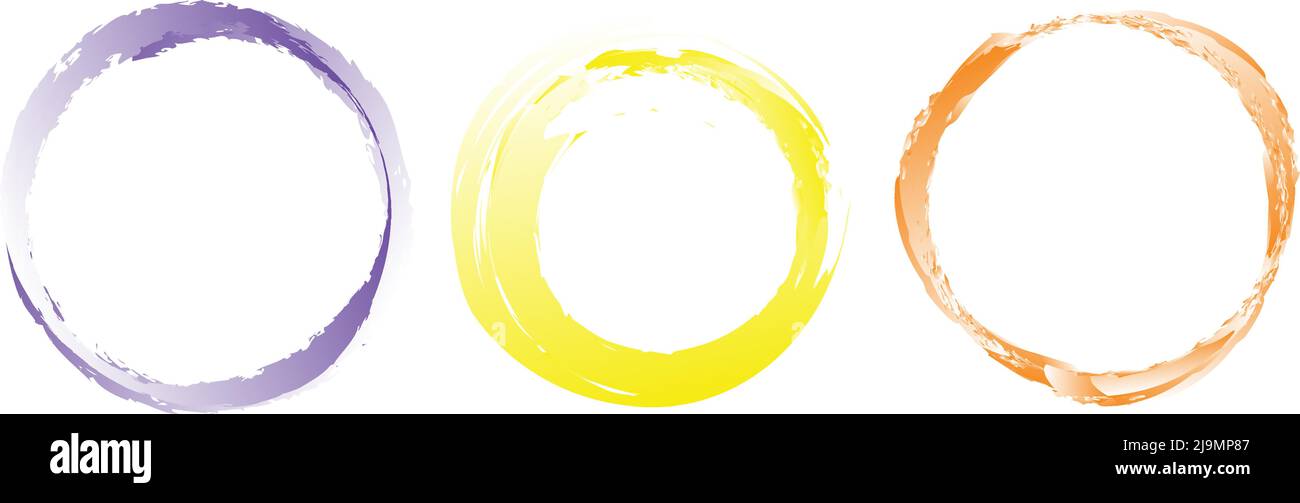 Grungy, textured circle element. Circular splatter shape. Stock vector ...
