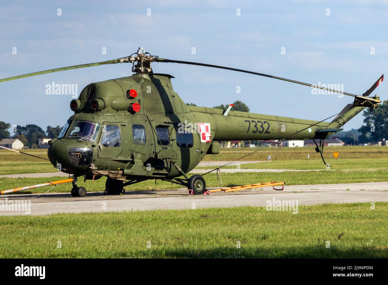 Polish Army Mil Mi-2 helicopter on base. Poland - August 20,2014 Stock ...