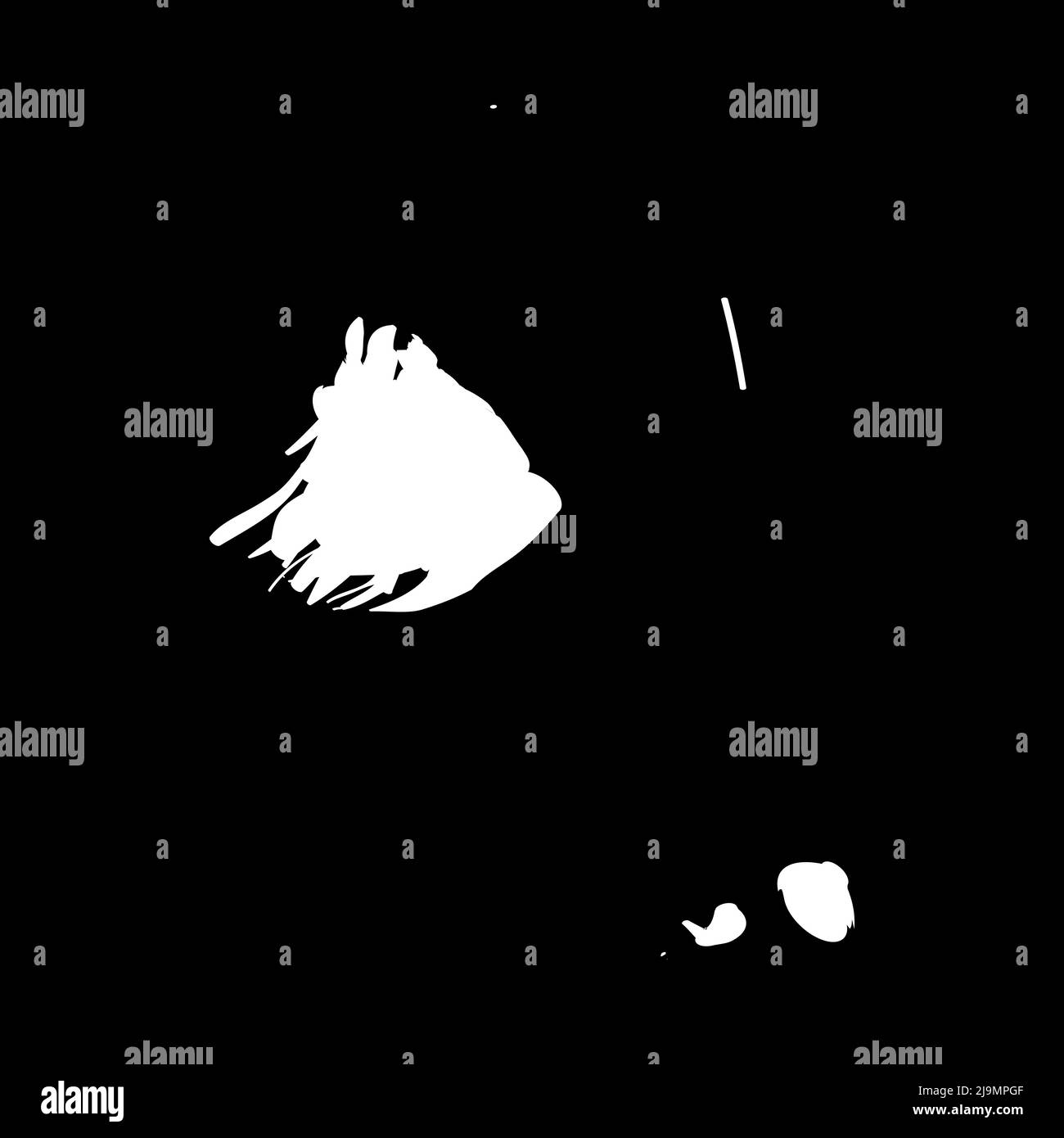Grungy paint brush, brush stroke effect shape, element. Stock vector ...
