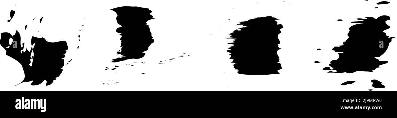 Grungy paint brush, brush stroke effect shape, element. Stock vector ...