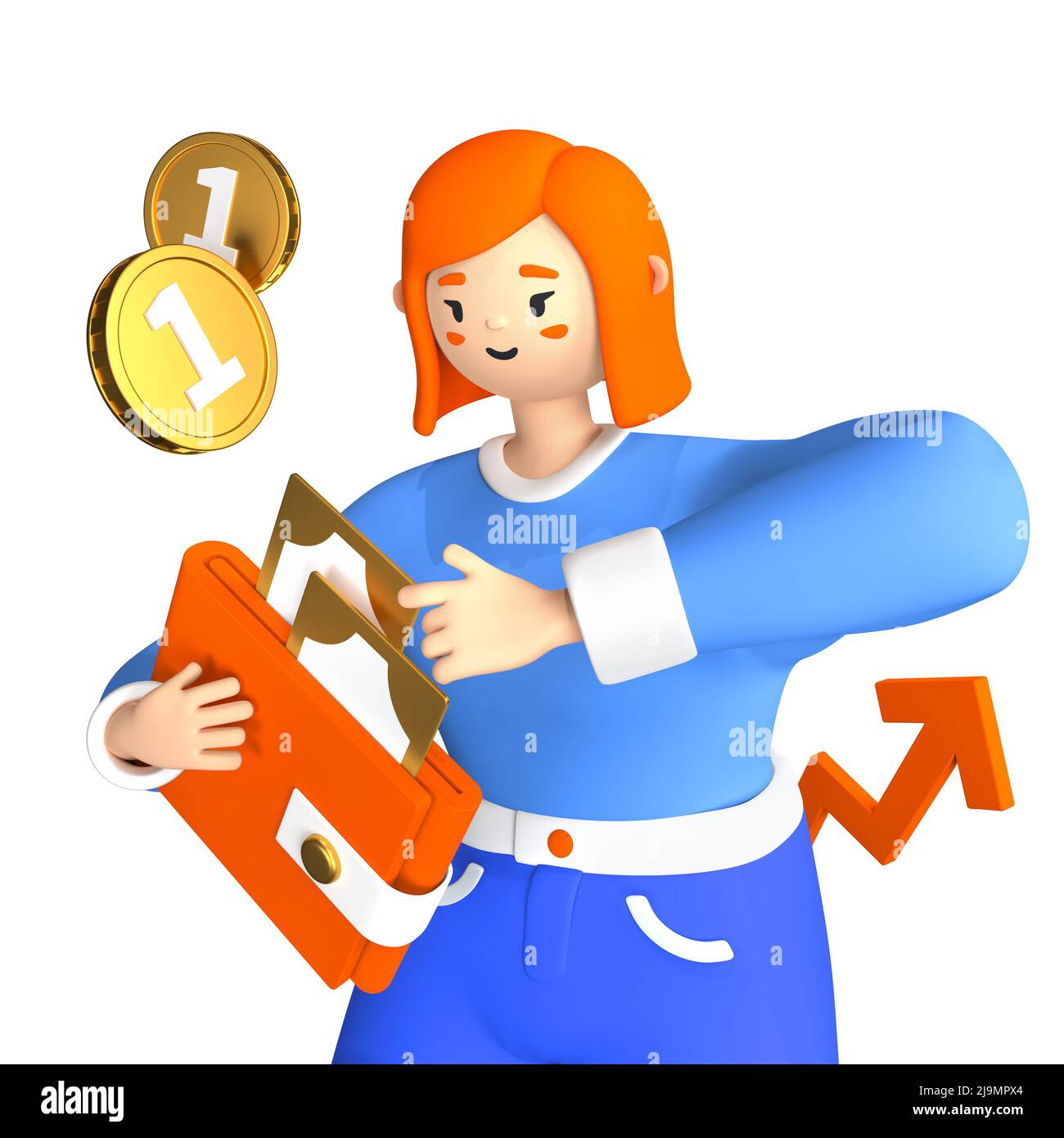 Cash money and finance - modern realistic colorful 3d illustration ...