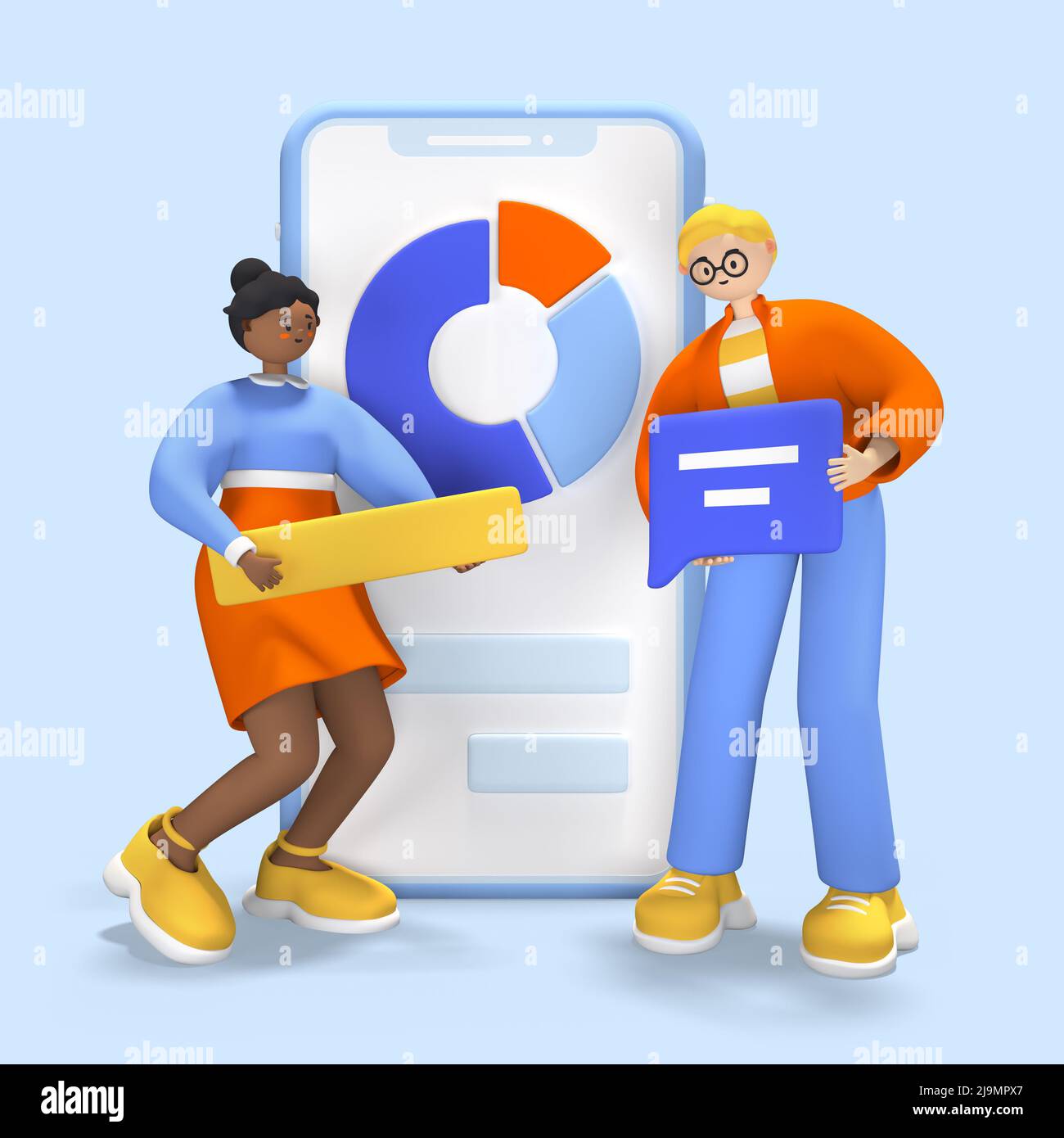 Online application statistics - modern realistic colorful 3d ... Online application statistics - modern realistic colorful 3d ...