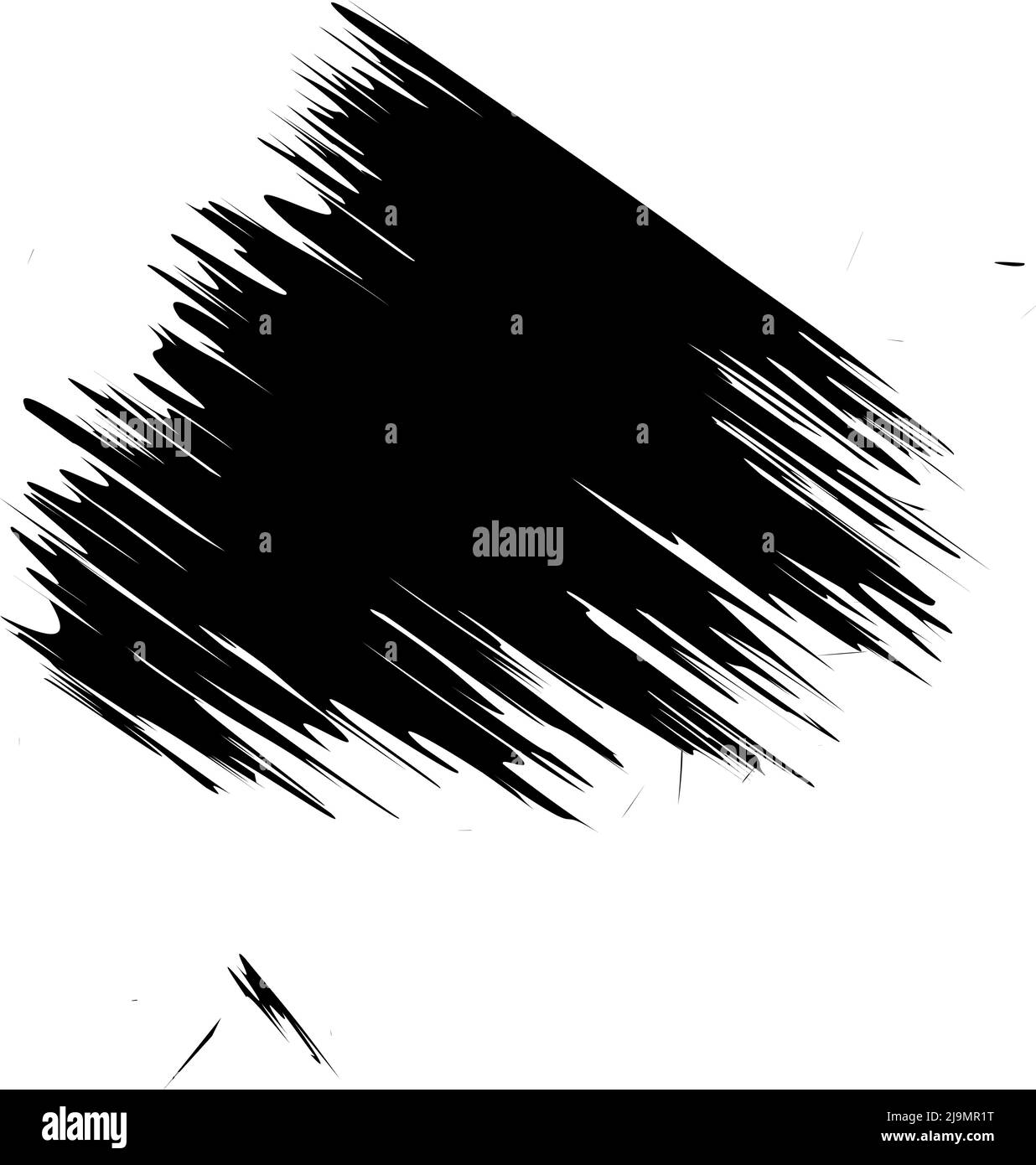Grungy paint brush, brush stroke effect shape, element. Stock vector ...