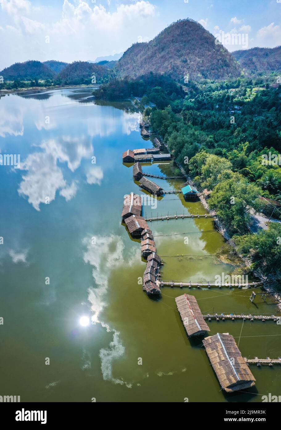 Aerial view of Sub Lek Reservoir, lake in LopBuri, Thailand Stock Photo ...