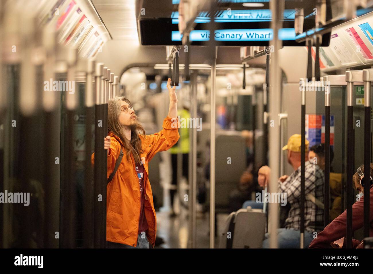 Passengers and commuters experience new trains on the day that the ...