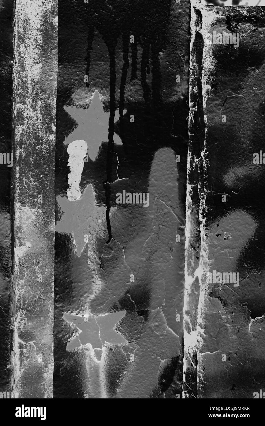 Beautiful hand painted nature art in black and white Stock Photo - Alamy