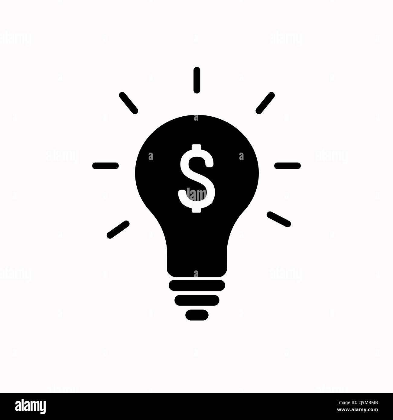 Bulb money idea icon. Outline bulb money idea vector icon for web ...