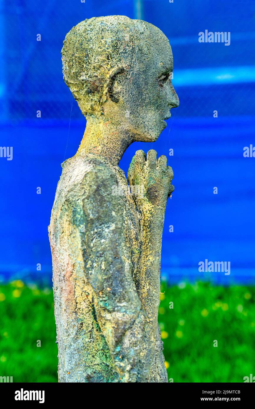 Sculpture of a slim child in Ireland Park which is a tribute to all the ...