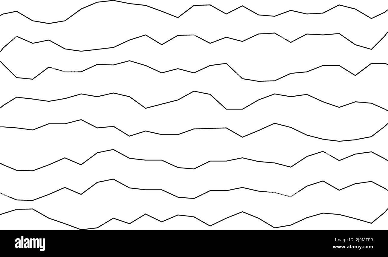 Wavy, zig-zag lines, stripes element. Stock vector illustration, clip ...