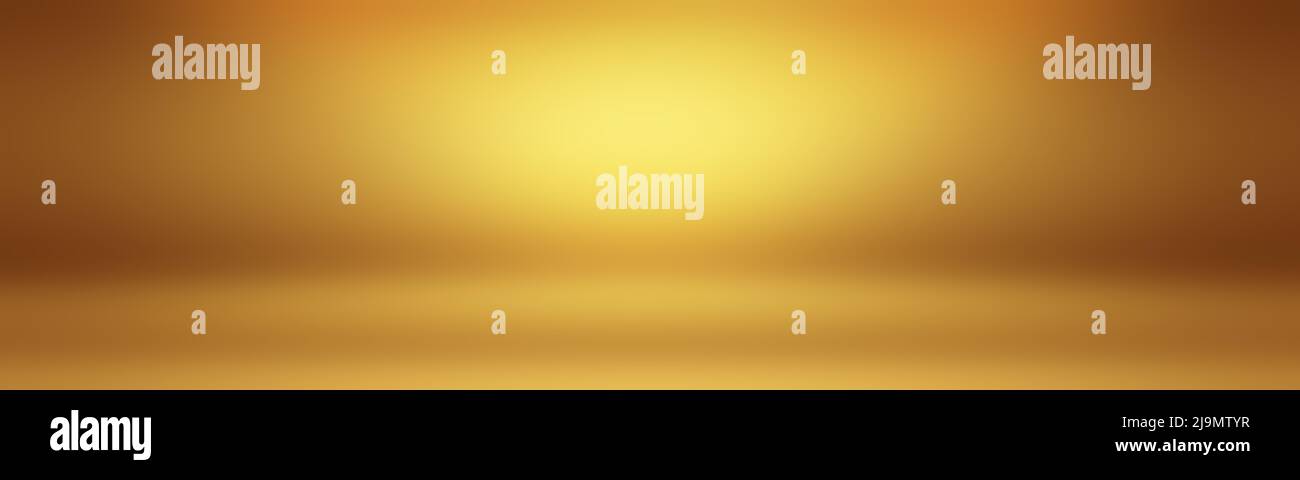 Abstract solid of shining yellow gradient studio wall room background ...