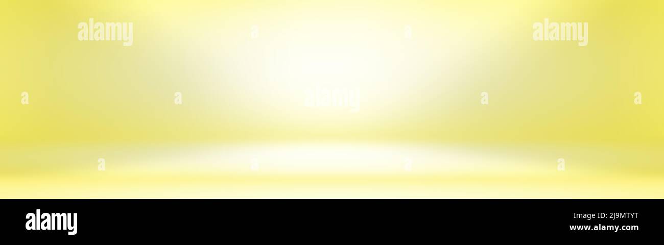 Abstract solid of shining yellow gradient studio wall room background ...