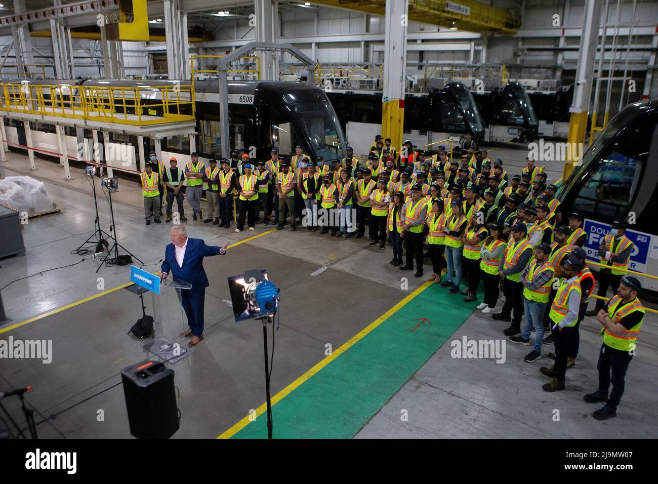 Brampton, Can. 24th May, 2022. Ontario Premier Doug Ford makes an ...
