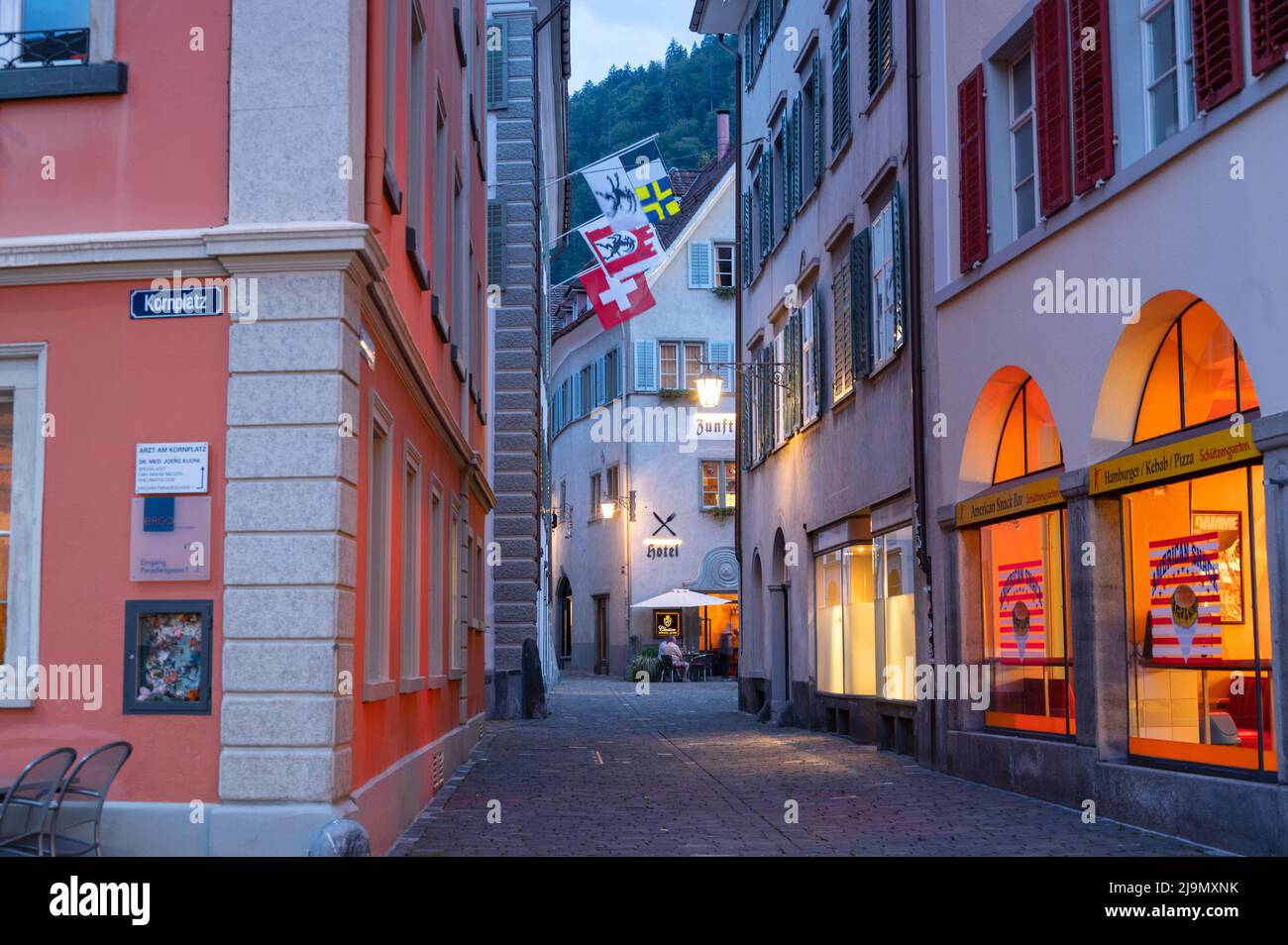 Chur, Switzerland. Picturesque view of the Chur village with old ...