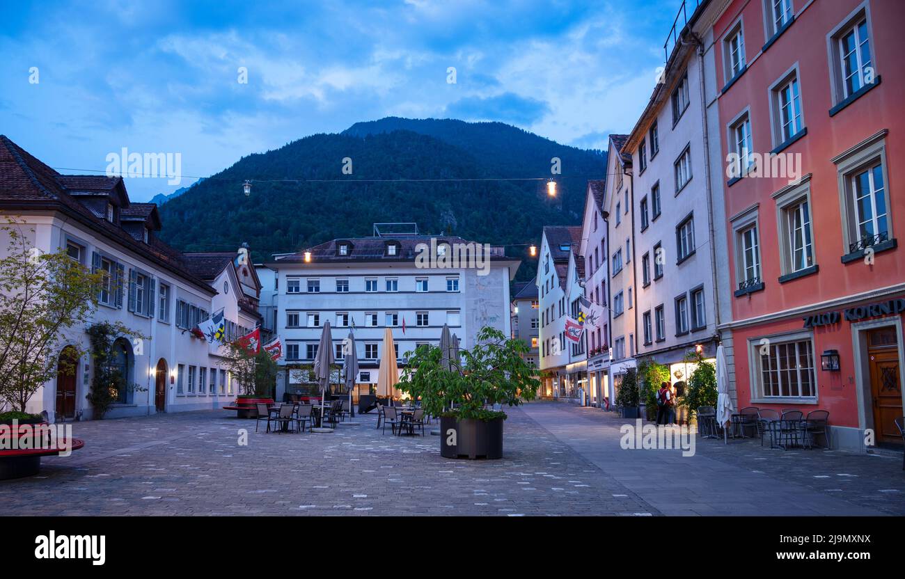 Chur, Switzerland. Picturesque view of the Chur village with old ...