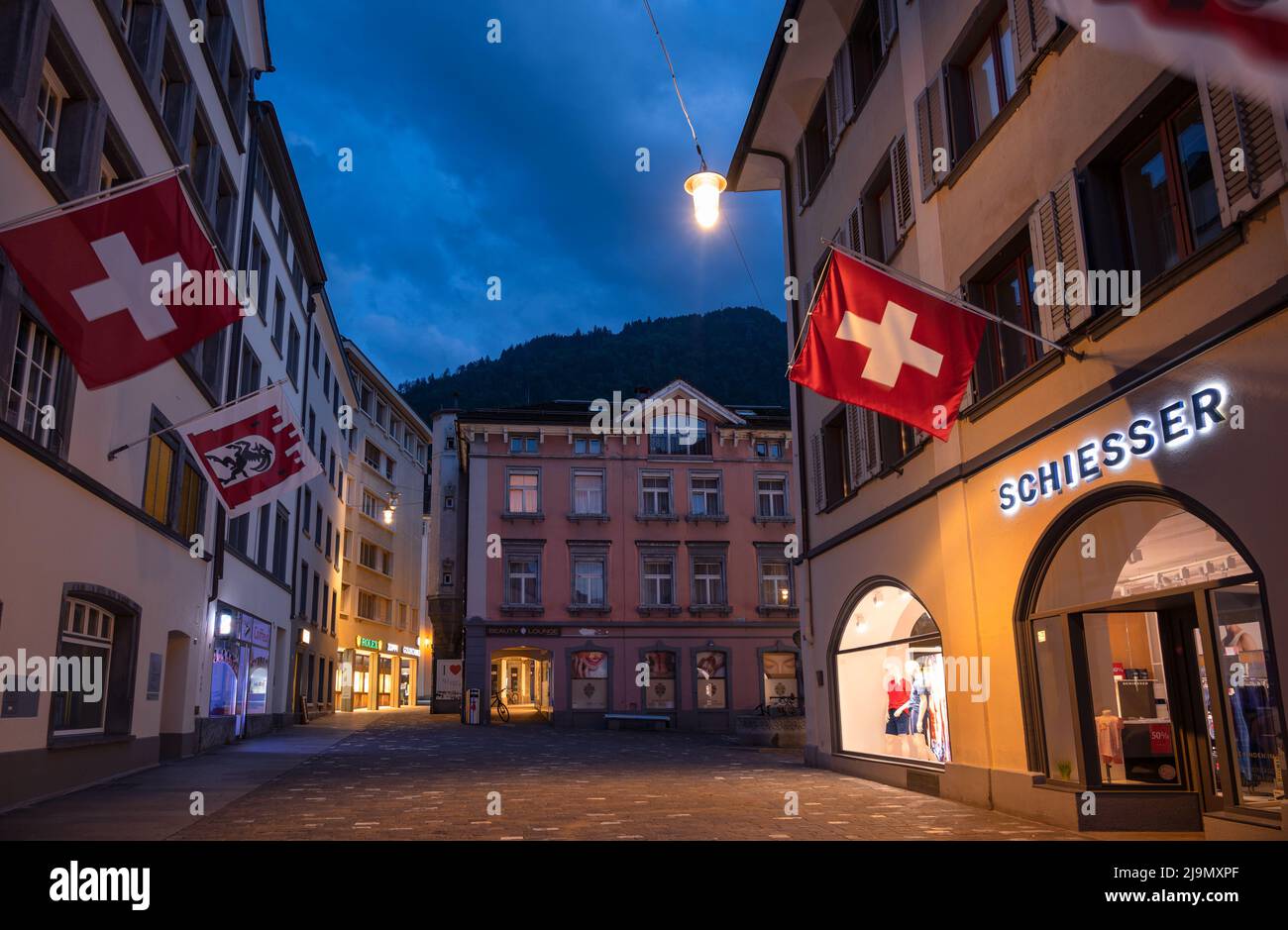 Chur, Switzerland. Picturesque view of the Chur village with old ...
