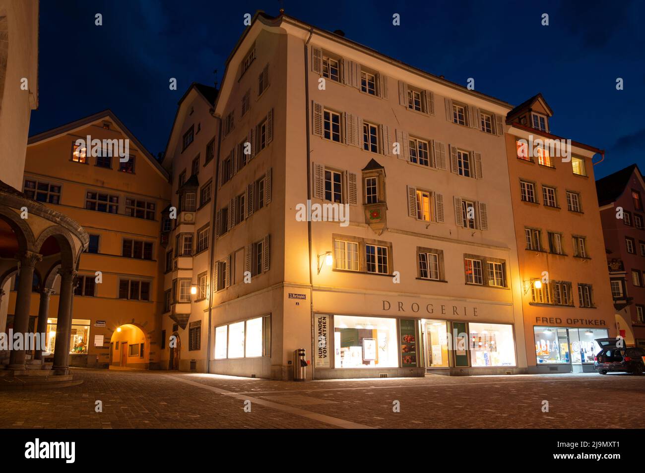 Chur, Switzerland. Picturesque view of the Chur village with old ...
