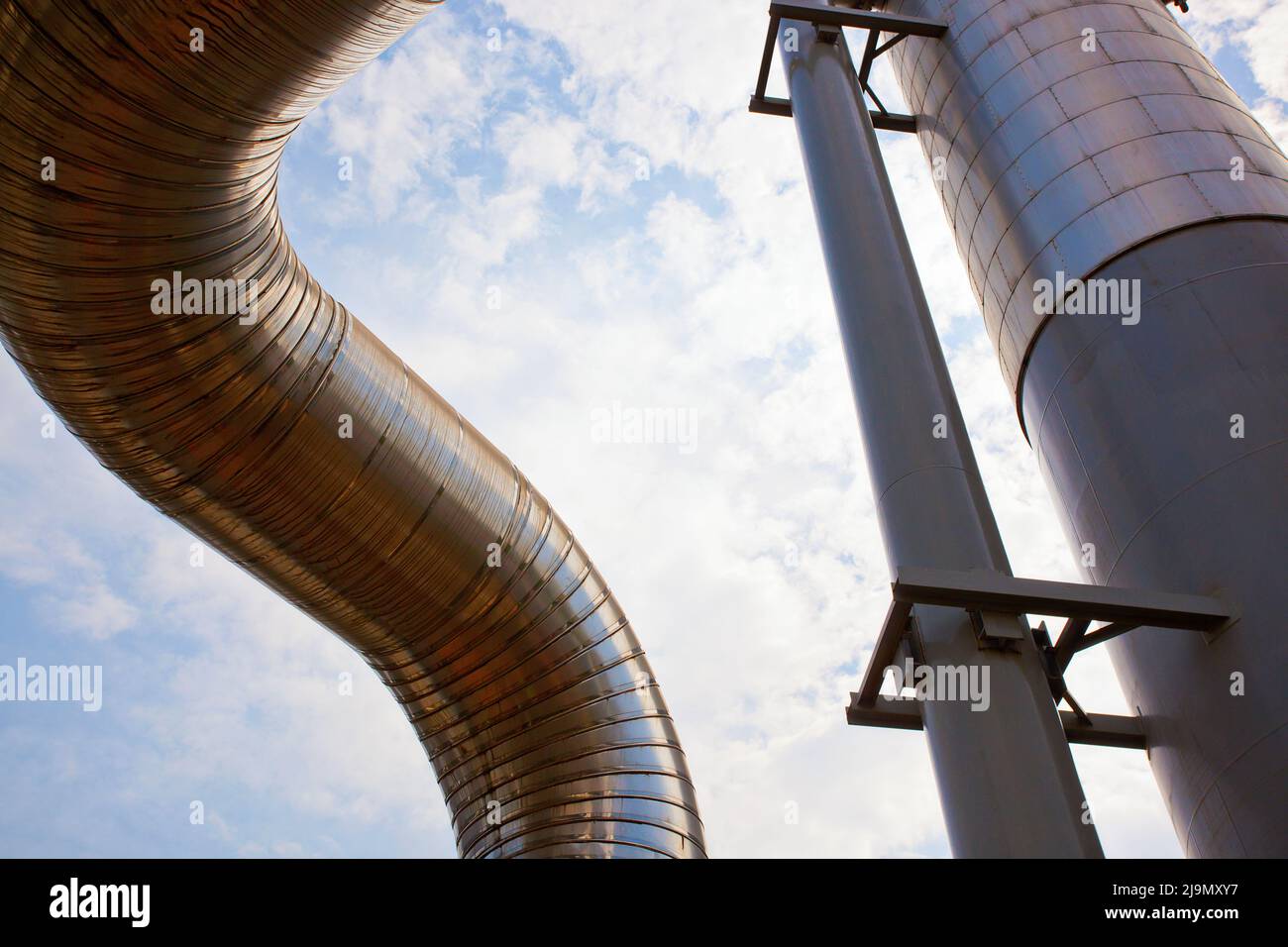 Flow & Structure: Industrial metal piping at Kansanshi Stock Photo - Alamy
