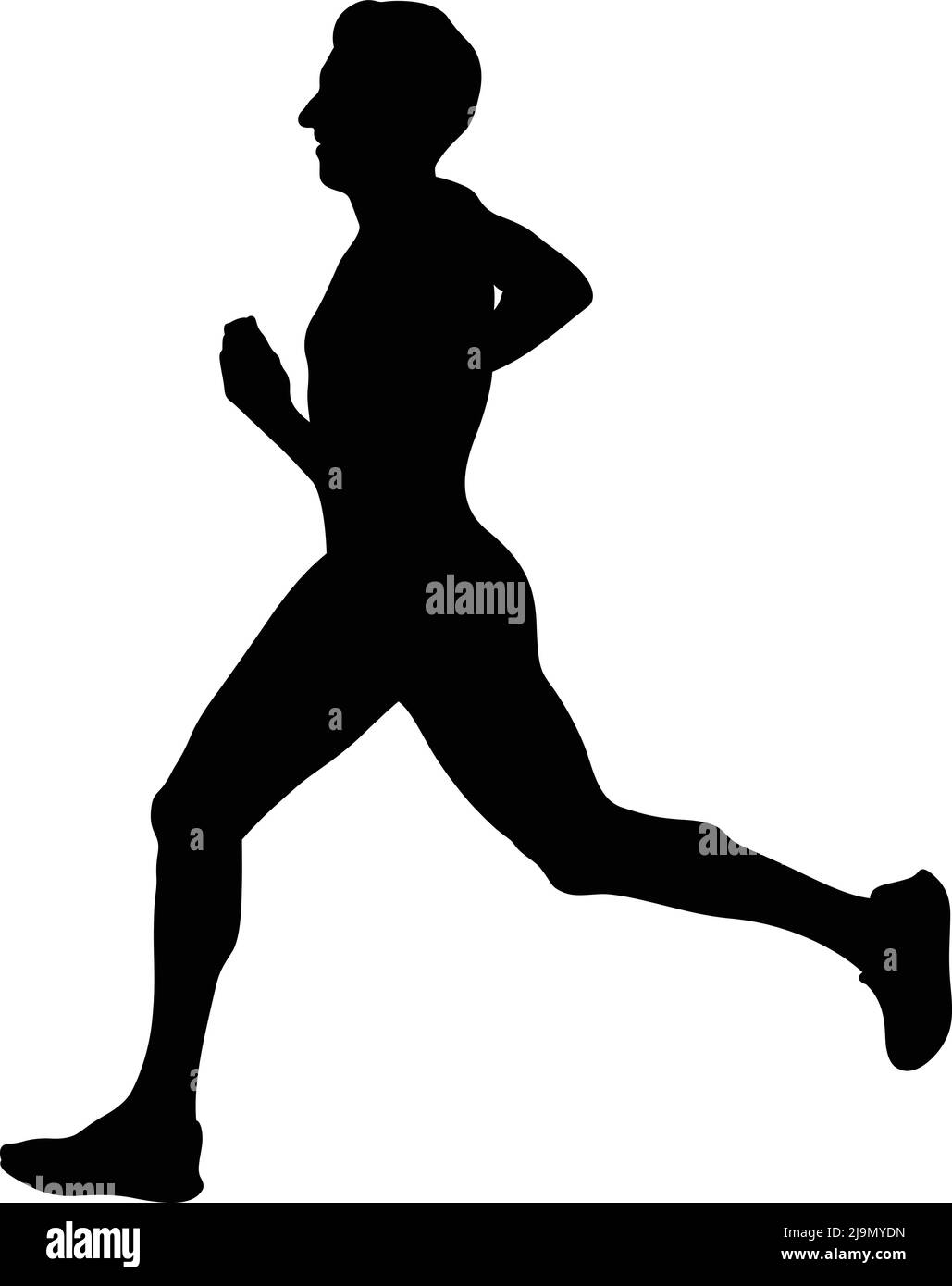 male runner running marathon black silhouette Stock Vector Image & Art ...