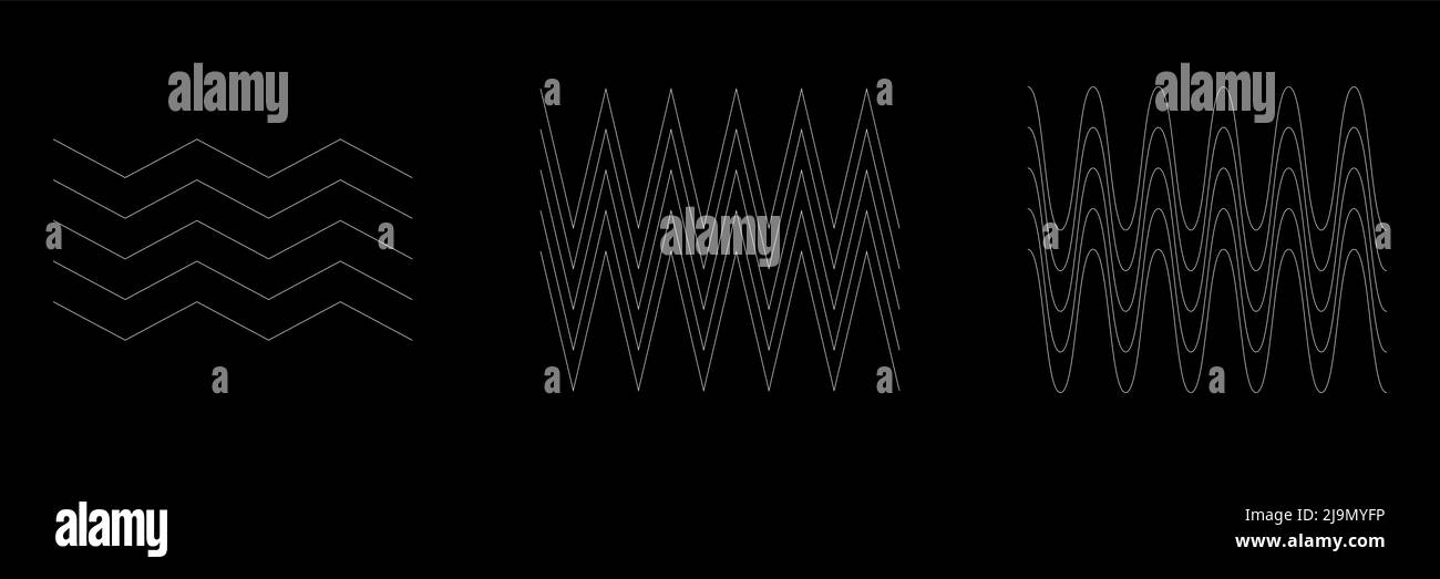 Wavy, zig-zag, criss-cross lines. Waving stripes. Stock vector ...