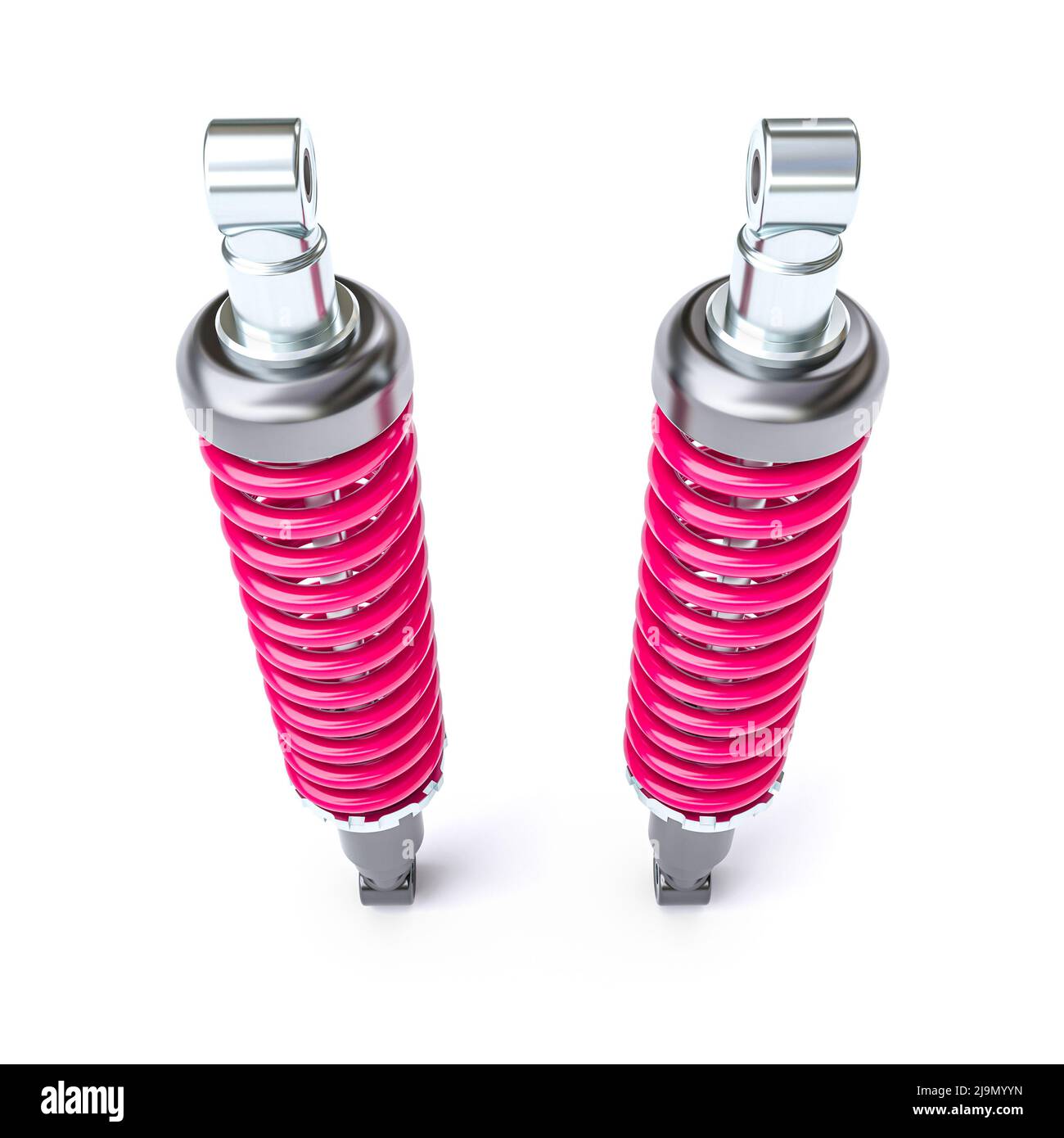 car shock absorbers on the white background. 3d render Stock Photo - Alamy