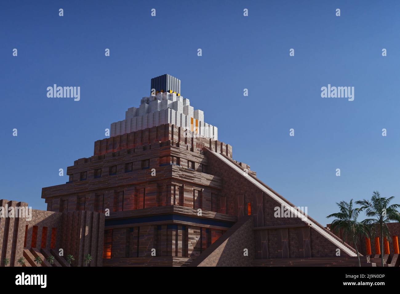 Tower of Babel as Ziggurat in Mesopotamia Stock Photo - Alamy