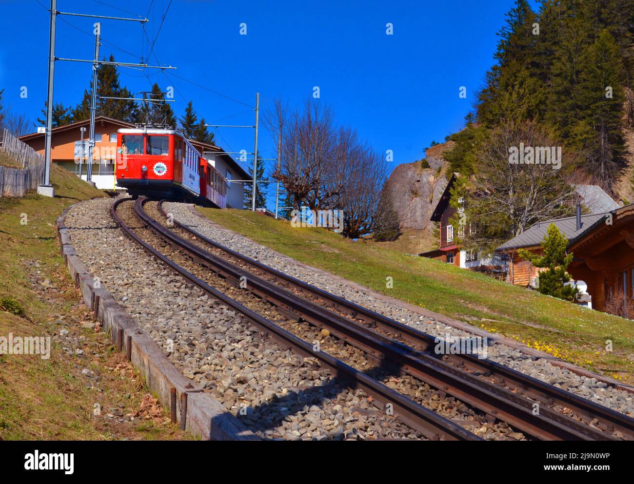 A BEAUTIFUL IMAGE OF THE RIGI RAILWAYS SET AT THE BACKDROP OF THE ...