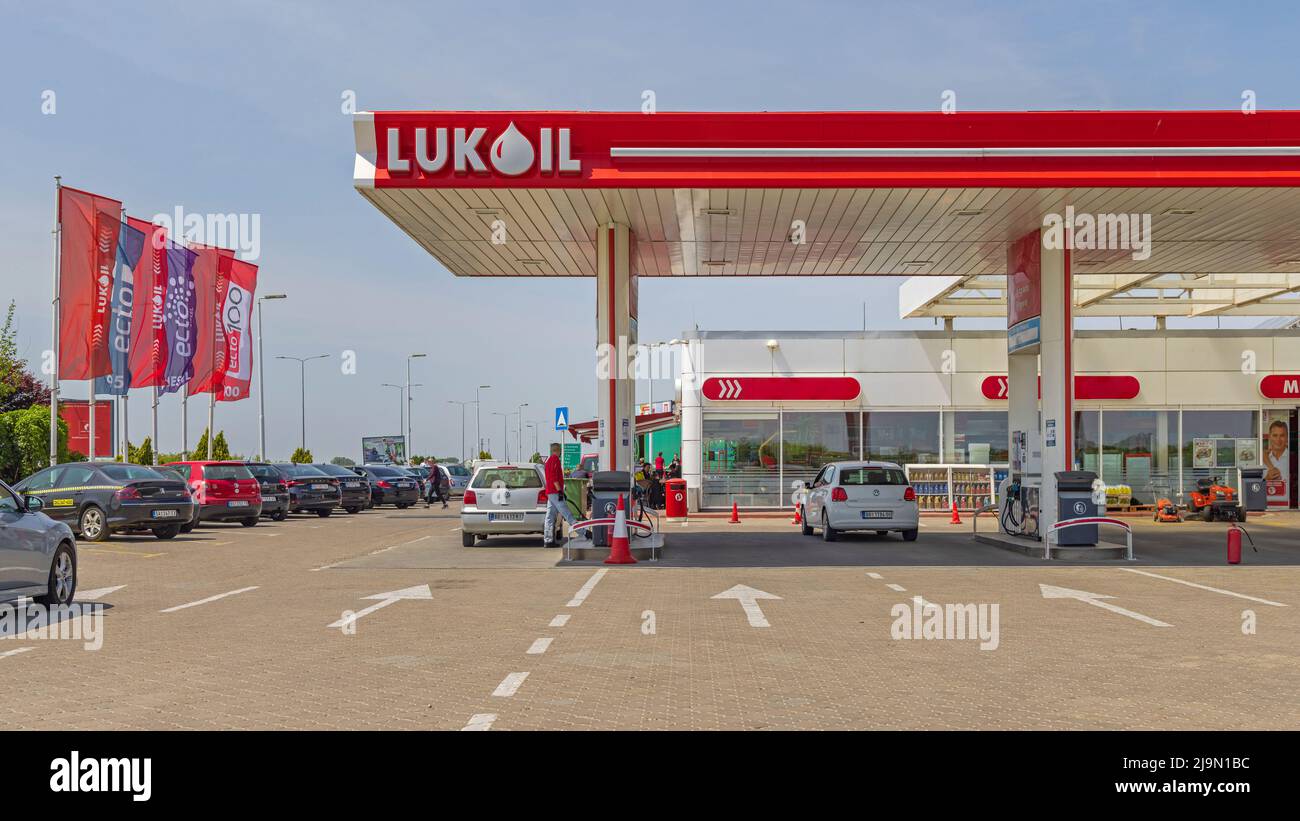 Belgrade, Serbia - May 08, 2022: Big Modern Petrol Station Lukoil ...