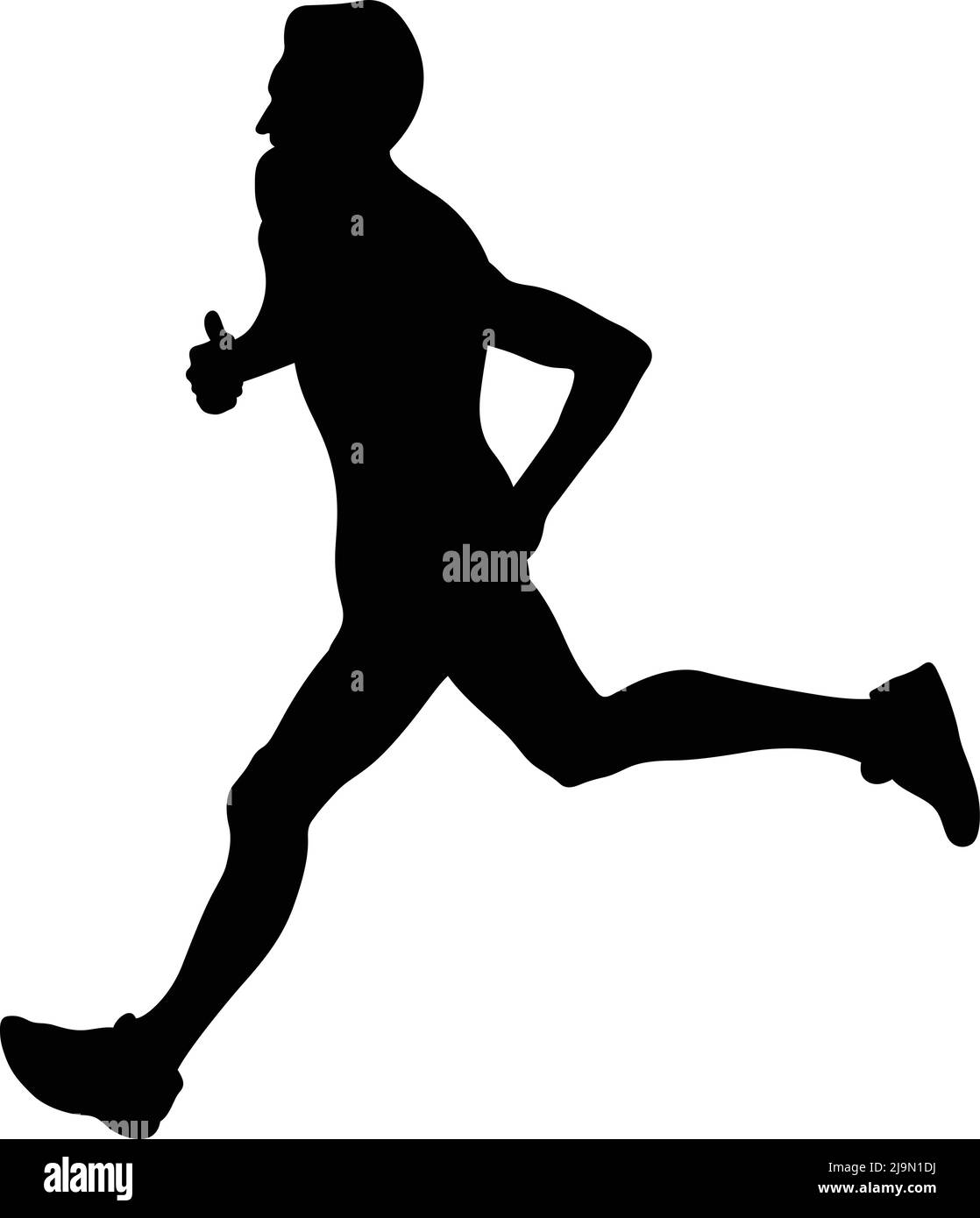male runner running marathon black silhouette Stock Vector Image & Art ...