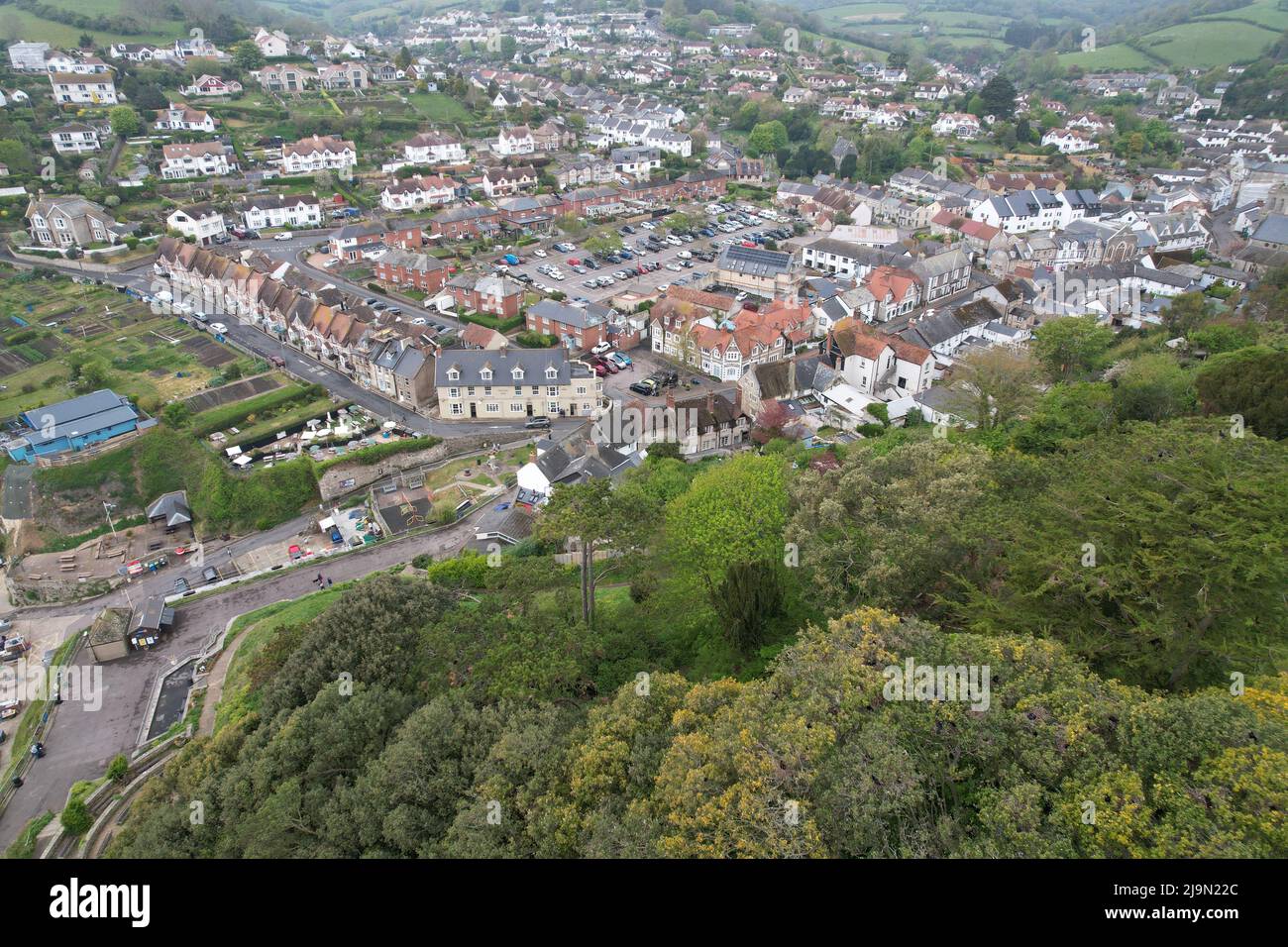 Aerial view seaton beach bay hi-res stock photography and images - Alamy