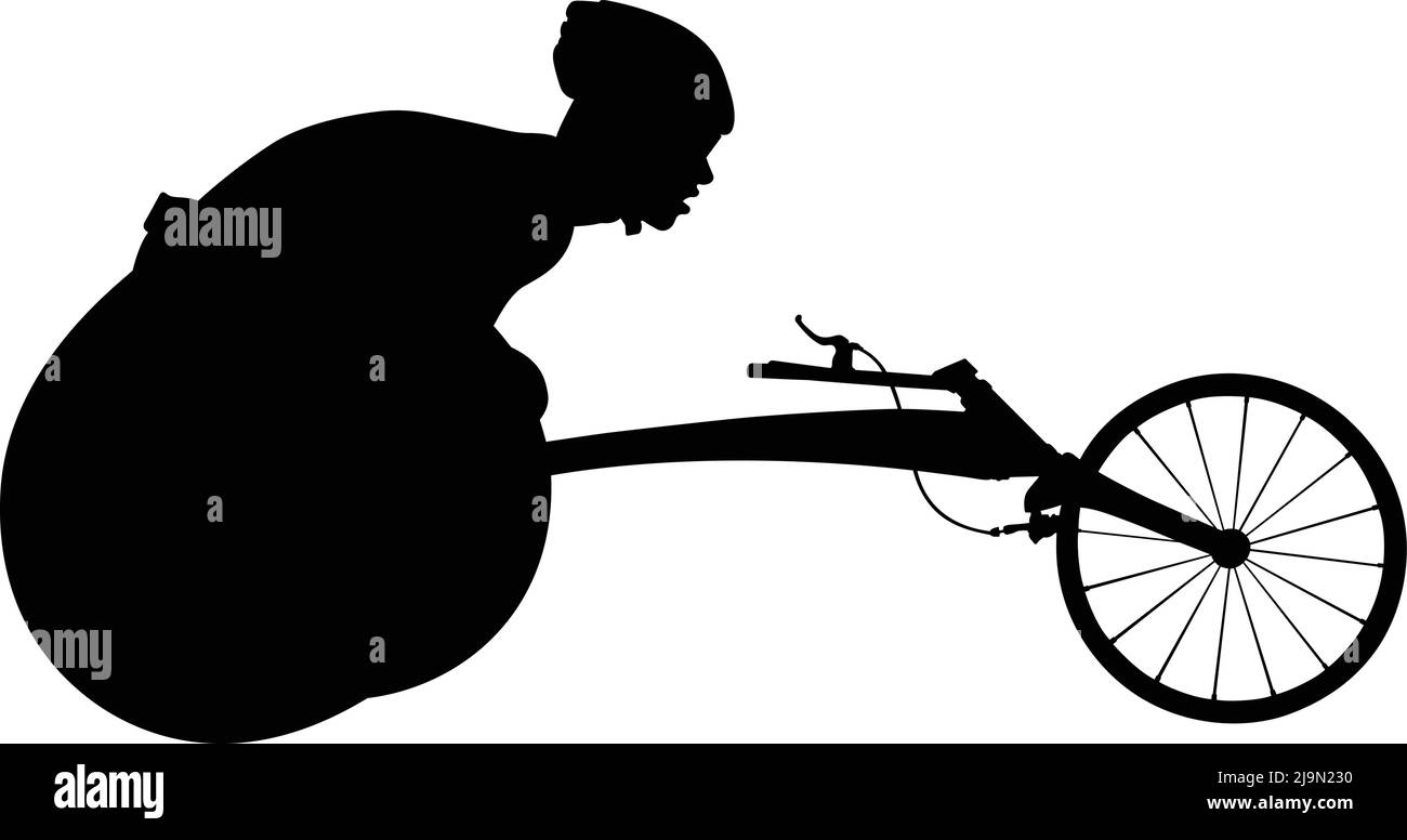 disabled male athlete in wheelchair black silhouette Stock Vector Image ...