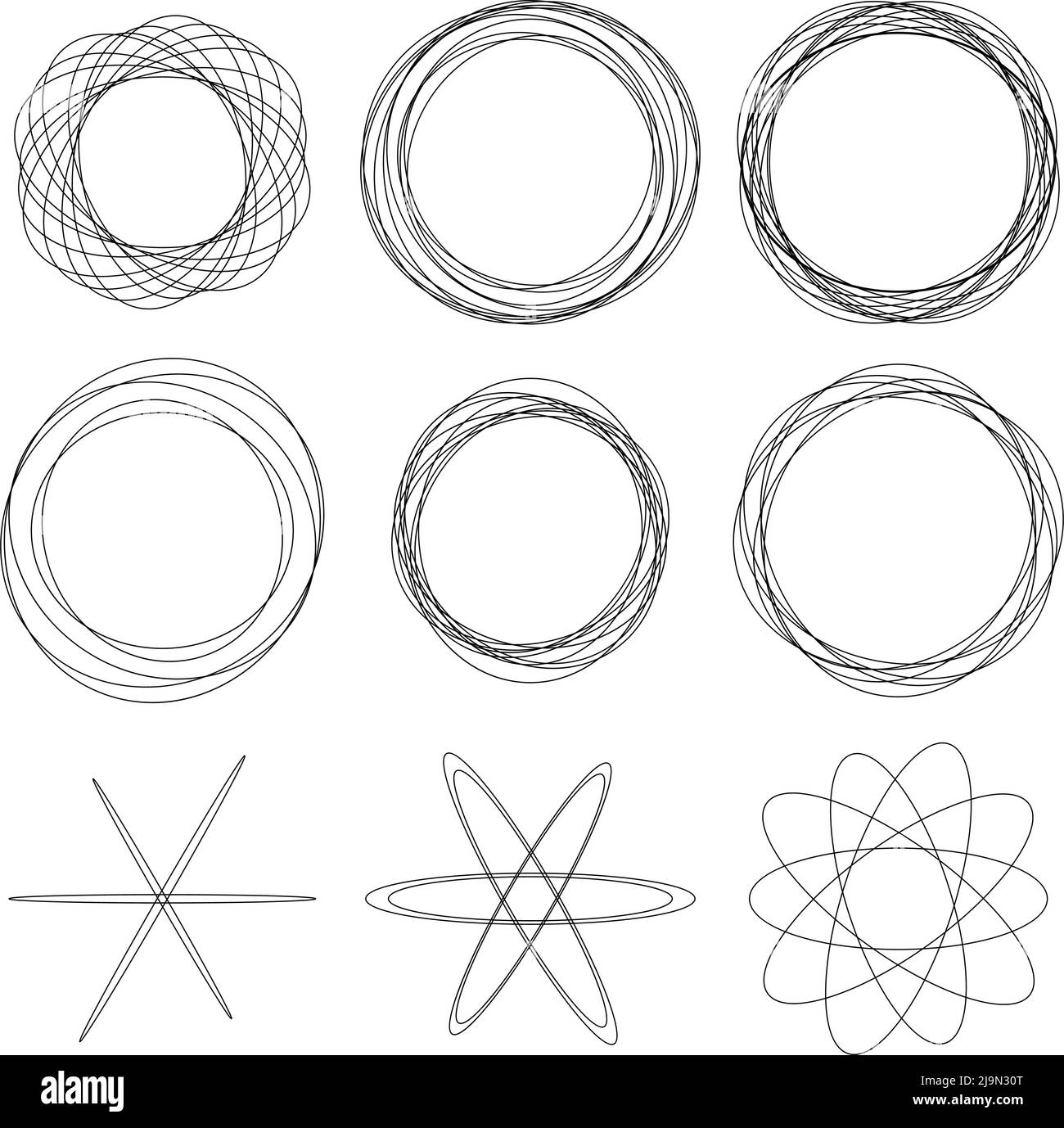 Random circles, circular rings geometric design element. Stock vector ...