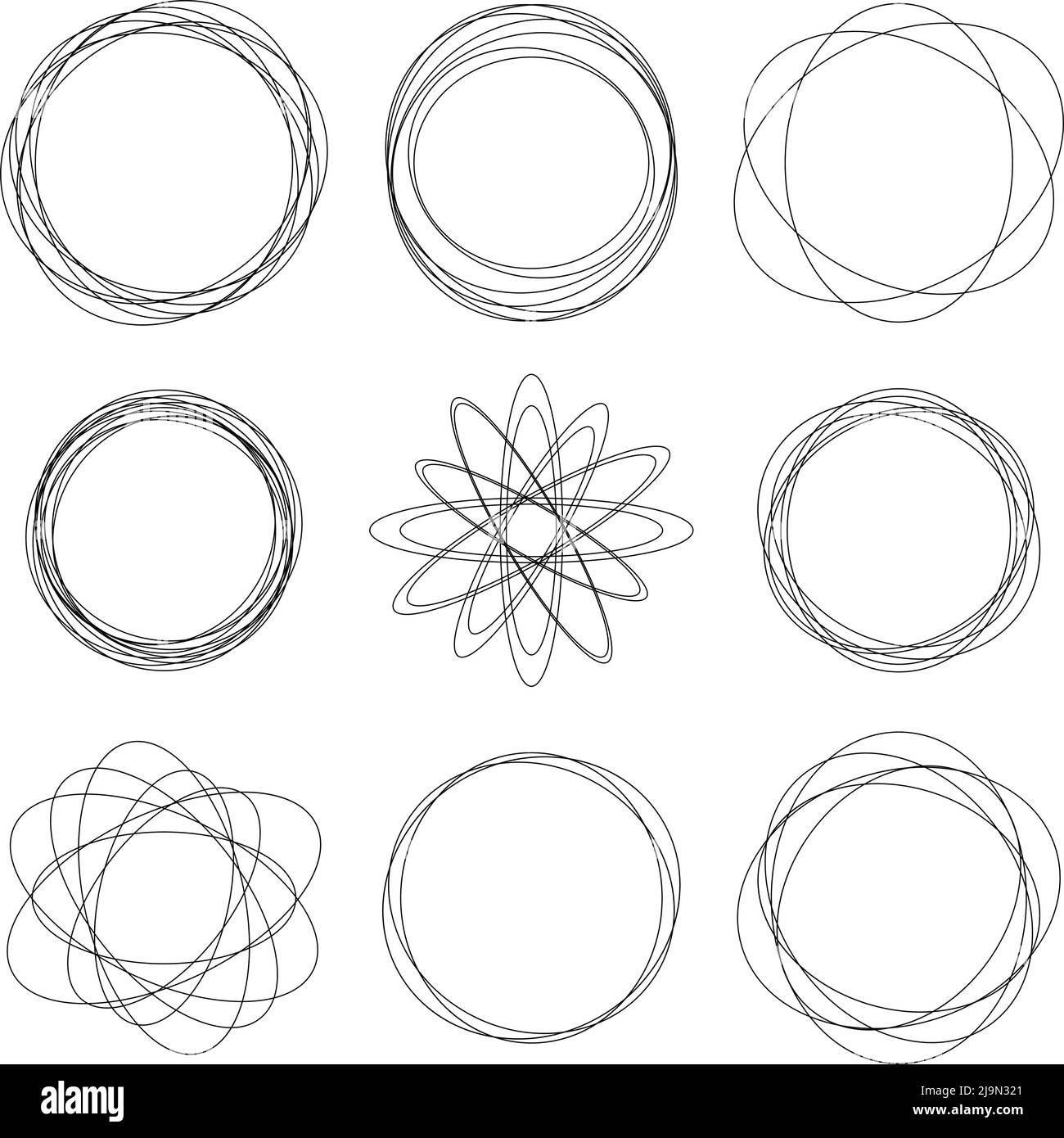 Random circles, circular rings geometric design element. Stock vector ...