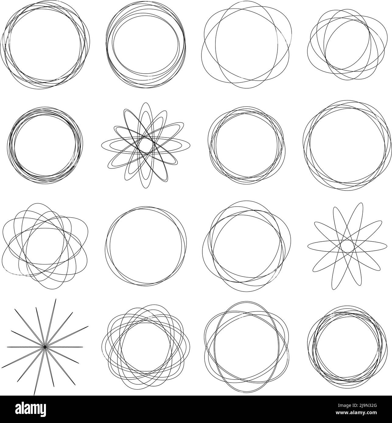 Random circles, circular rings geometric design element. Stock vector ...