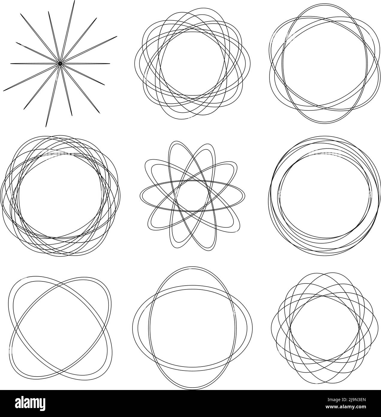 Random circles, circular rings geometric design element. Stock vector ...