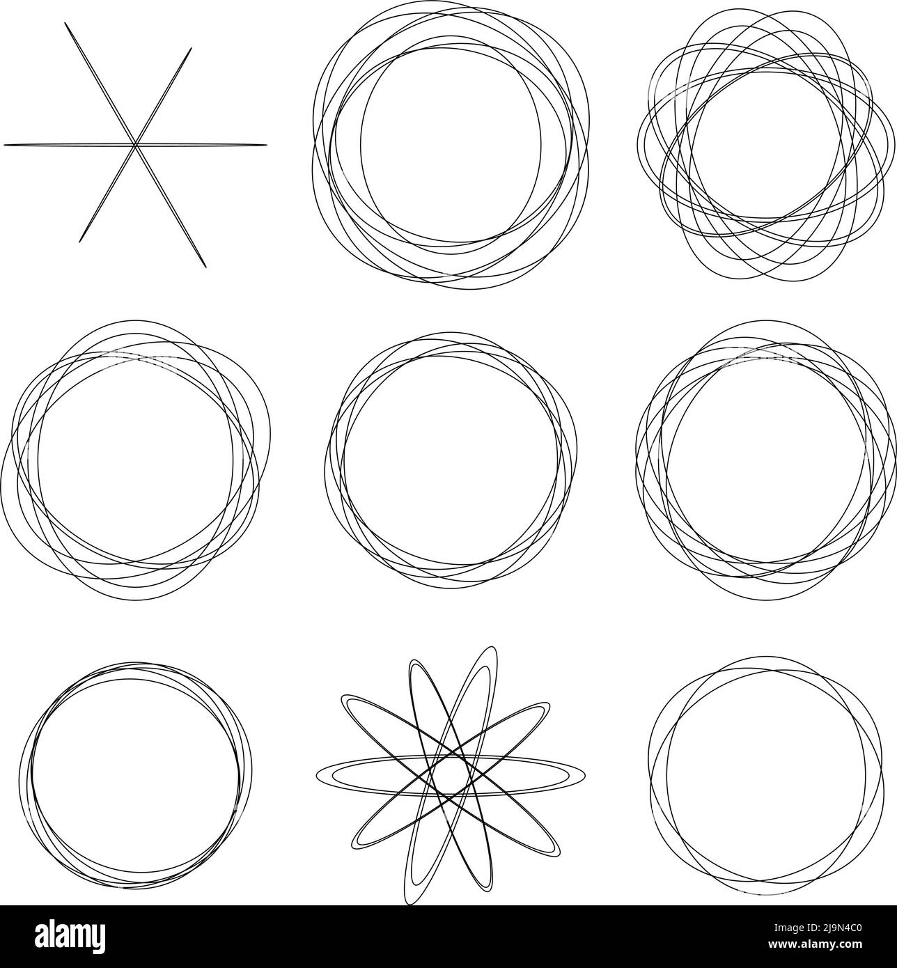 Random circles, circular rings geometric design element. Stock vector ...
