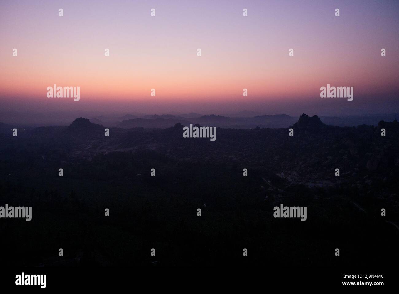 Exotic landscape in hampi india sunrise sunset hills Stock Photo - Alamy
