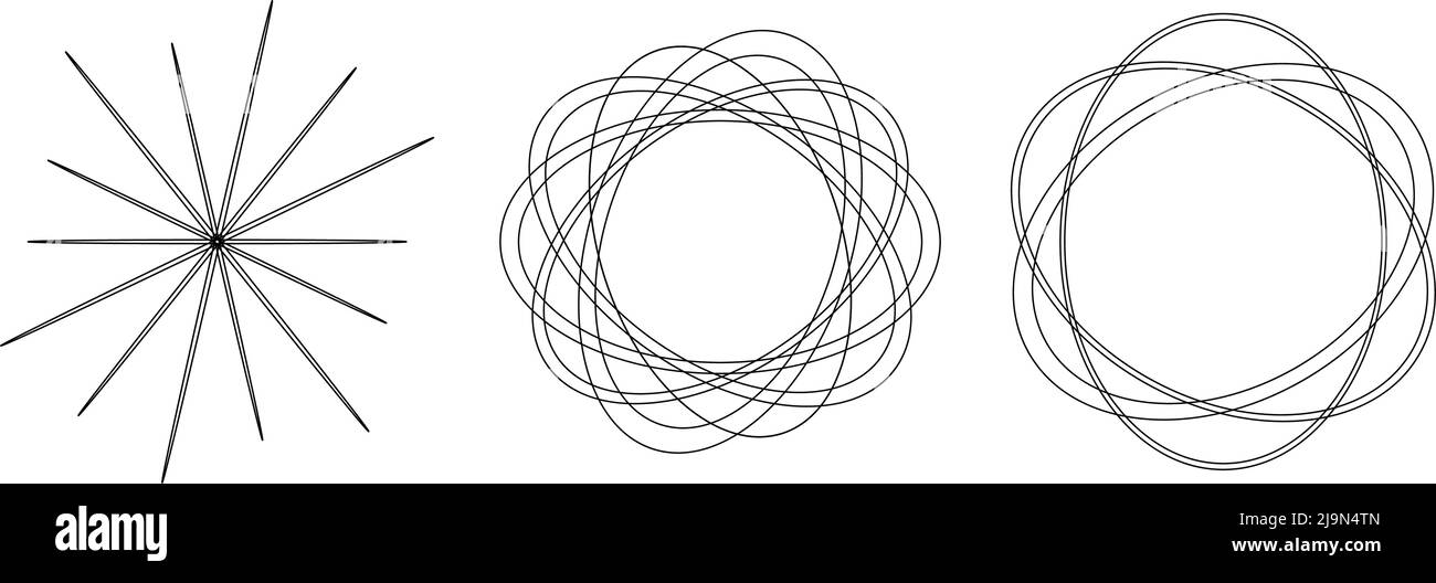 Random circles, circular rings geometric design element. Stock vector ...